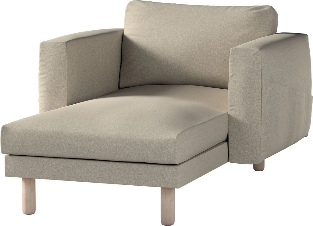 Potah na IKEA Norsborg šezlong s loketními opěrkami barva béžová látka pletený vzor