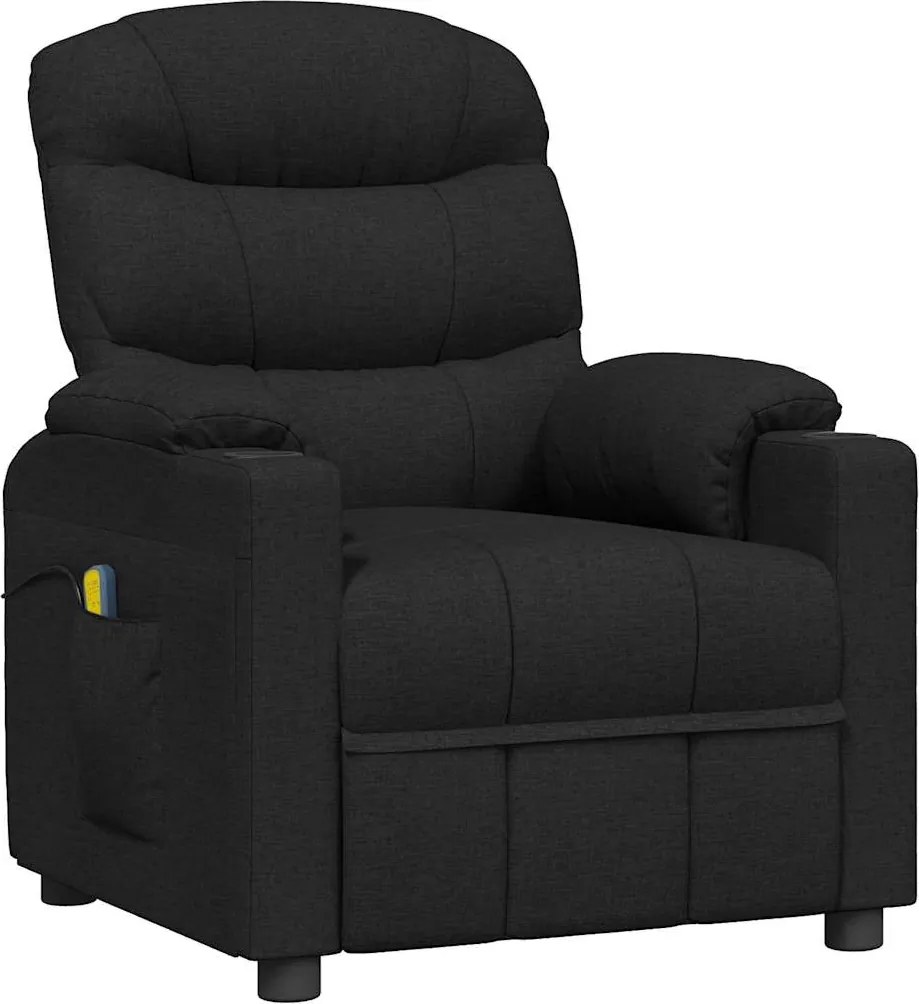 Elektrické masážní křeslo černé textil 3143505