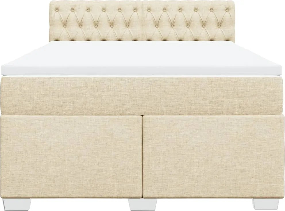 Box spring postel s matrací krémová 160x200 cm textil 3285951