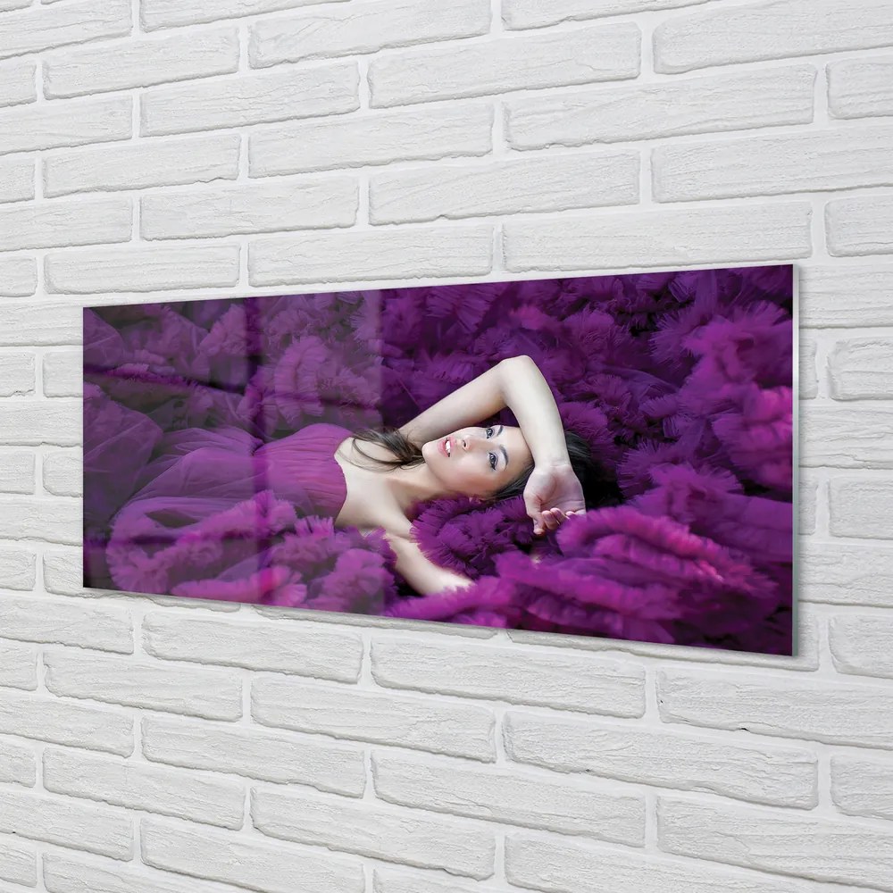 akrylový obraz Žena purple 120x60 cm