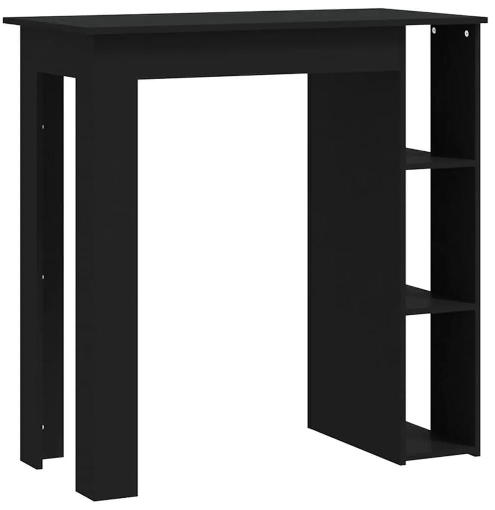 vidaXL Barový stůl s regálem černý 102 x 50 x 103,5 cm dřevotříska