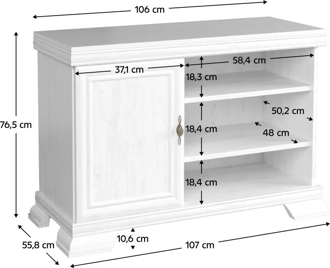 Televizní stolek KORA, sosna andersen