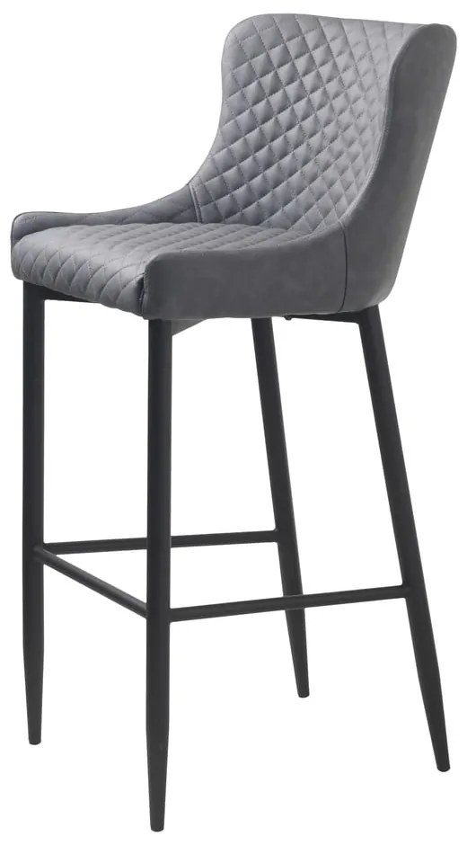 Šedá barová židle z imitace kůže (výška sedáku 77 cm) Ottowa – Unique Furniture