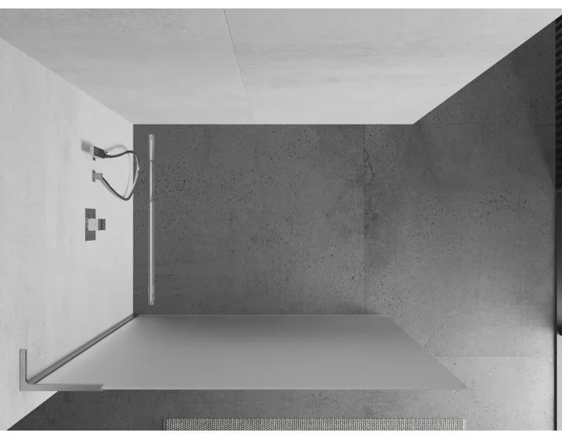 Mexen Kioto L, sprchová zástěna Walk-In 100 x 200 cm, 8mm sklo námraza, chromový profil, 800-100-103-01-30