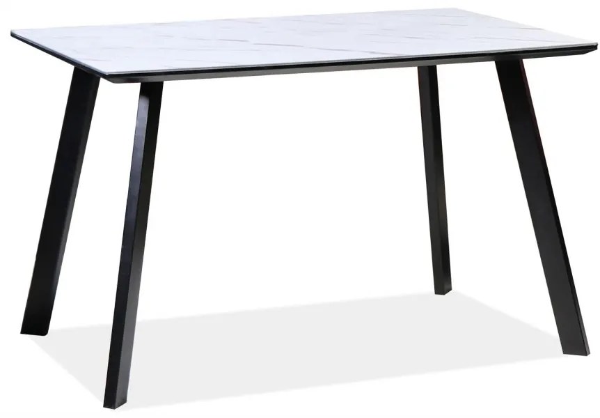 MAXIVA Jídelní stůl - SAMUEL, 120x80, mramor/černá