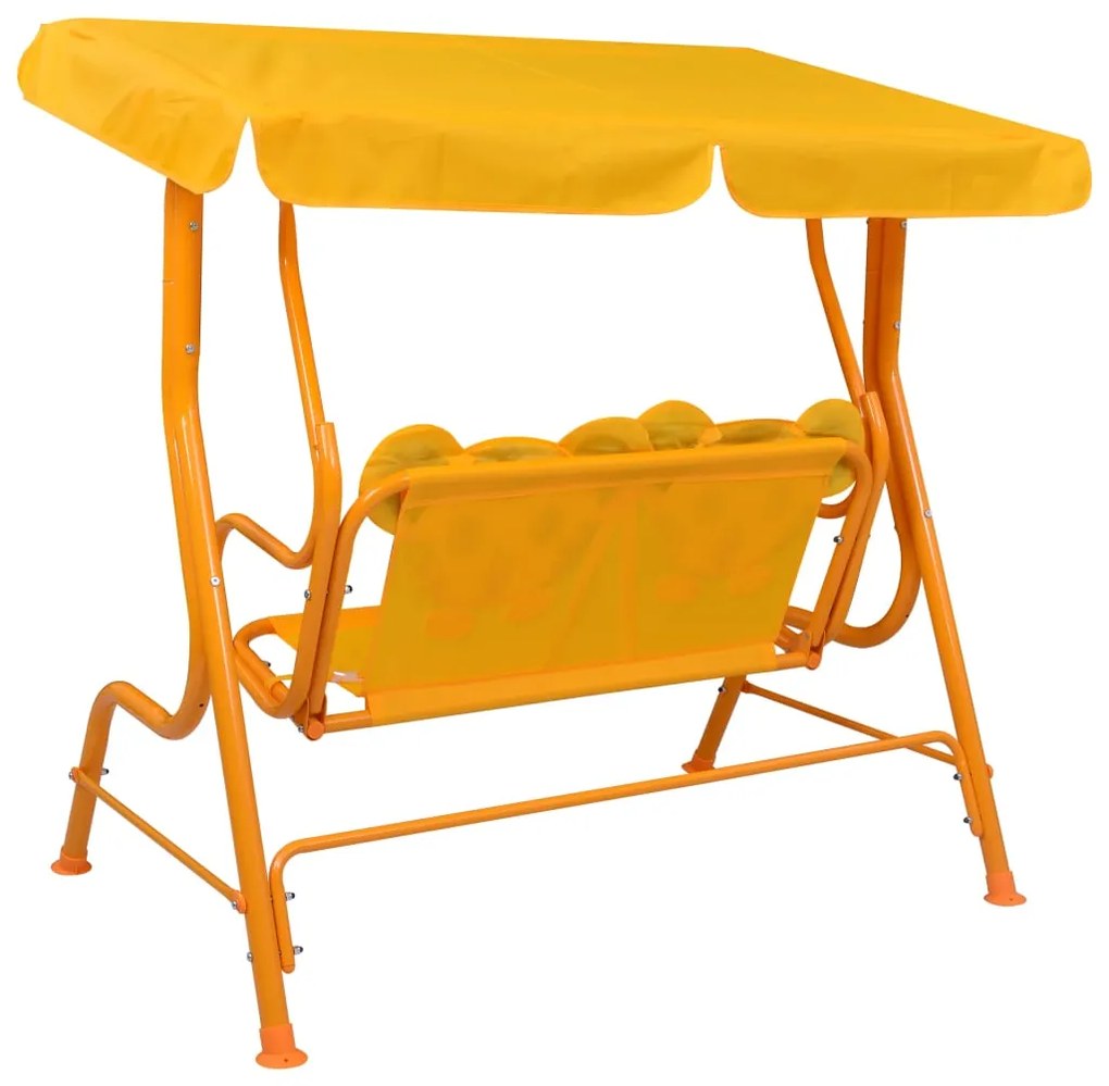 vidaXL Dětská houpací lavice žlutá 115 x 75 x 110 cm textil