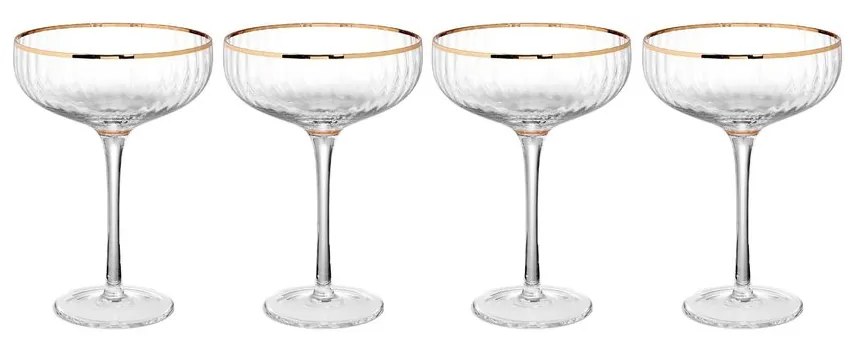 GOLDEN TWENTIES Sada sklenic na šampaňské 400 ml 4 ks