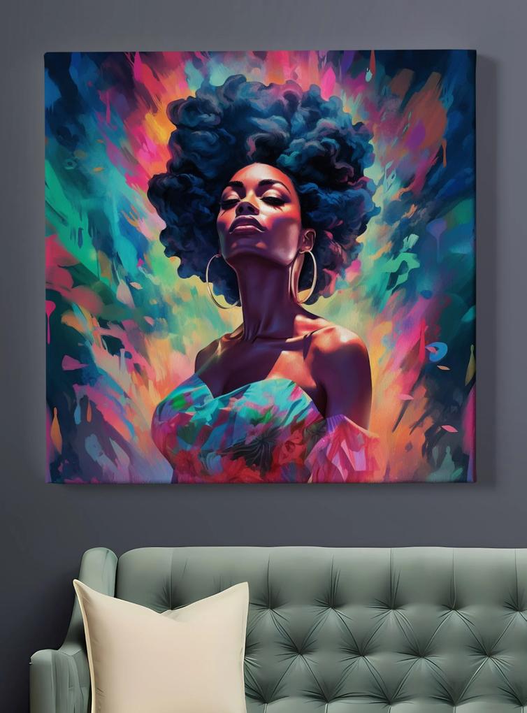 Obraz na plátně - Africká žena v šatech FeelHappy.cz Velikost obrazu: 140 x 140 cm