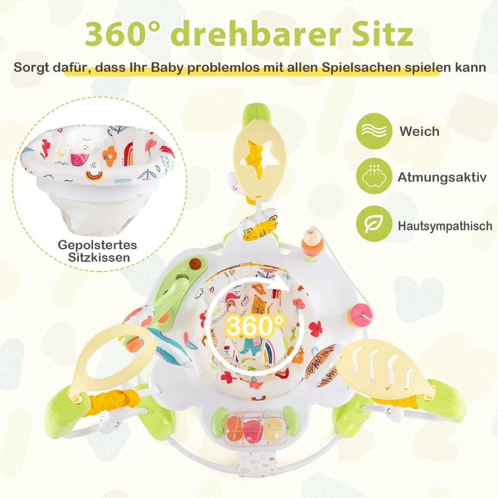 Costway Baby Sky Jumperoo s nastavitelnou výškou a hračkami a hudebním boxem