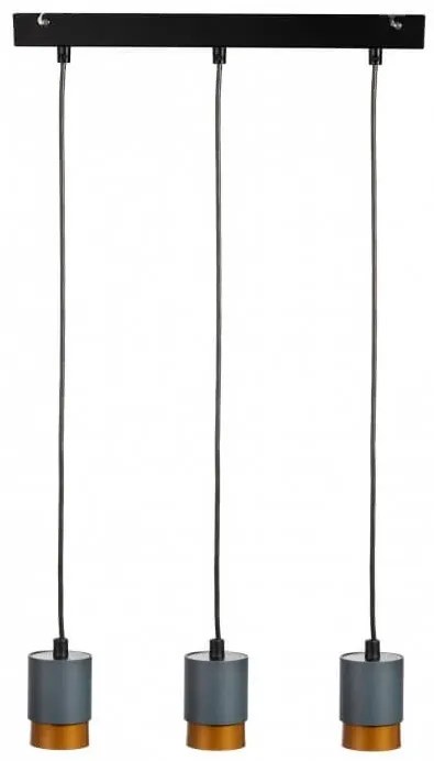 T-BIS Šedo měděné závěsné svítidlo SOUL GREY COPPER 3L