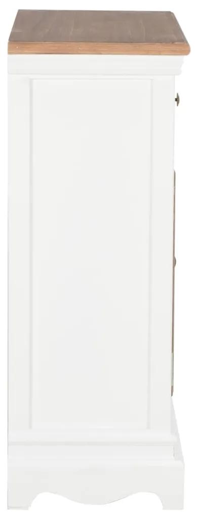 Příborník bílý 60 x 30 x 80 cm masivní dřevo - Default Title