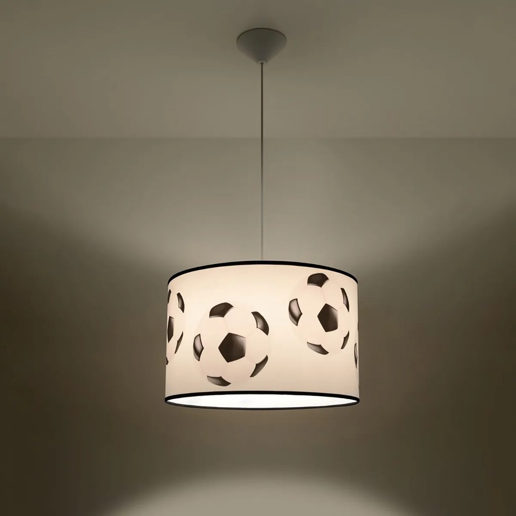 Dětské závěsné svítidlo Ball A, 1x plastové stínítko se vzorem, (fi 40cm)