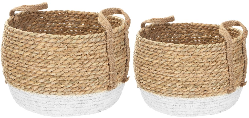 Tutumi, sada přírodních košů Boho 2ks YT21B-34, bílá-hnědá, HOM-02809