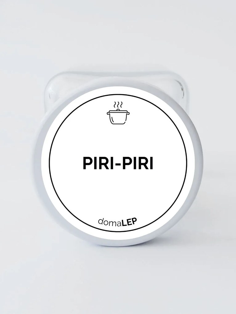 Samolepka na kořenky PIRI-PIRI bílá 5 cm tučné písmo