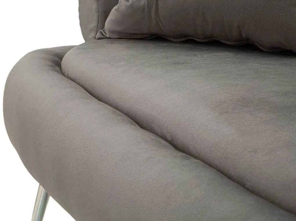 Designová pohovka Harmony 133 cm šedá / stříbrná
