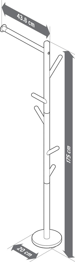 Tchibo - Šatní stojan pro připevnění ke stěně - barva: hnědá