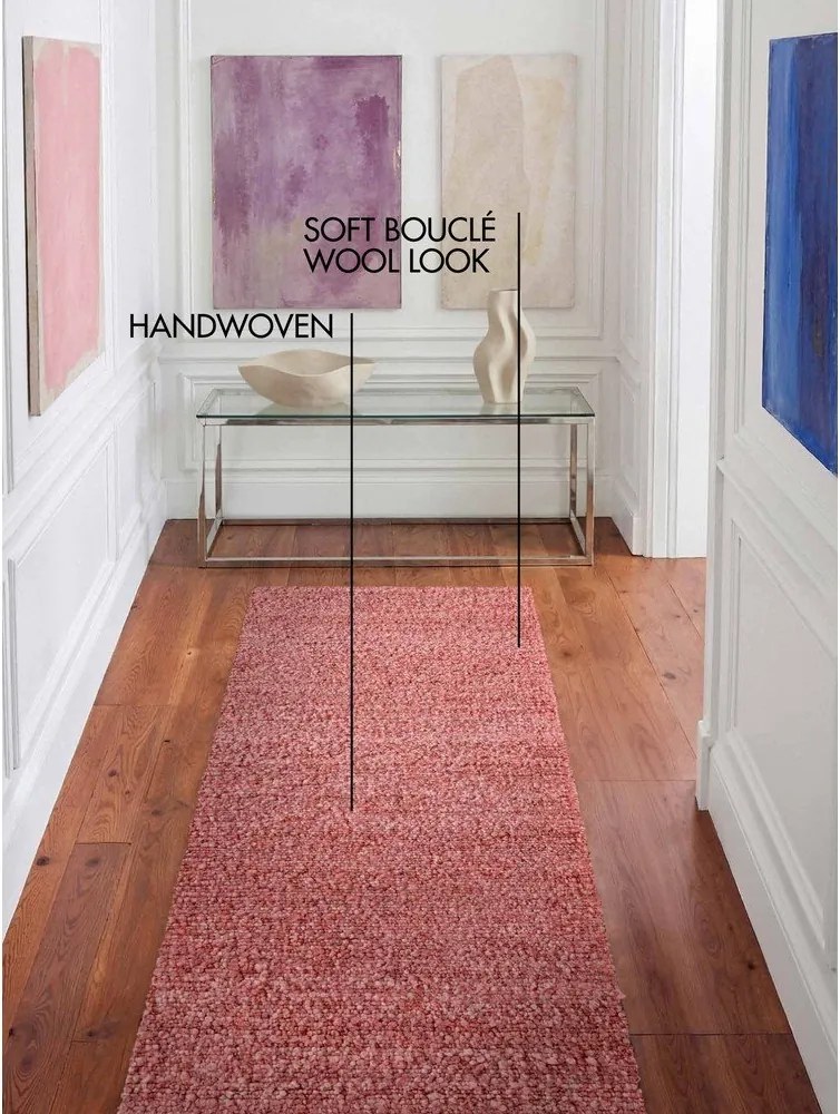 Tmavě růžový ručně tkaný běhoun 80x300 cm Notting Hill Portobello – Ted Baker