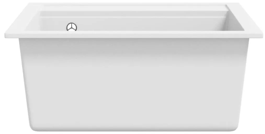 vidaXL Marketos Žulový kuchyňský dřez jednoduchý bílý