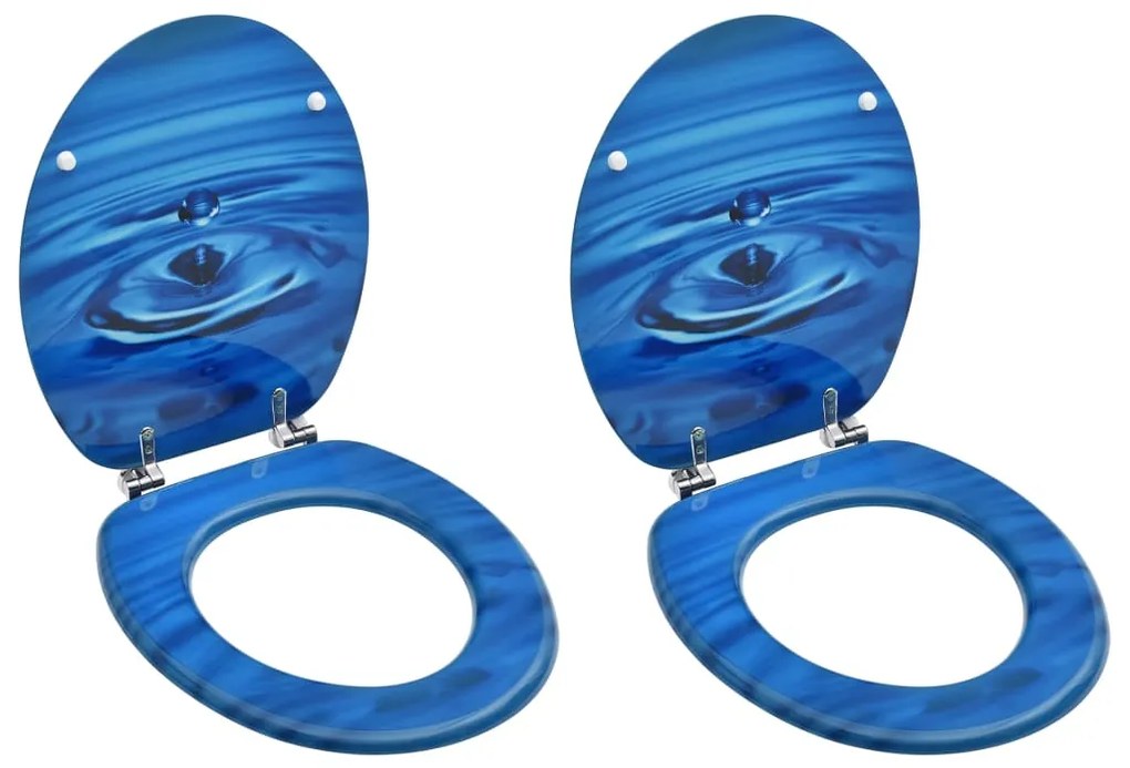 3056406 vidaXL WC sedátka s víky 2 ks MDF motiv modré vodní kapky