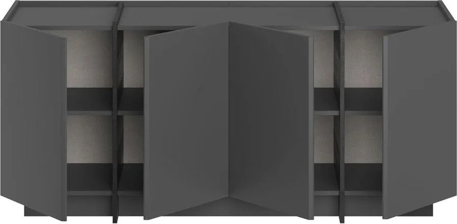 Antracitová komoda s dírou na kabely 180x80x45 cm Dorma – Kalune Design