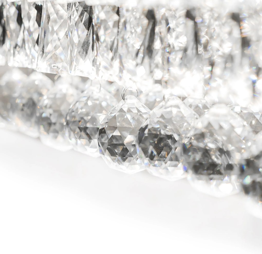 Toolight, Křišťálové závěsné stropní svítidlo LED 102W + dálkové ovládání APP417-CP, chromová, OSW-65015