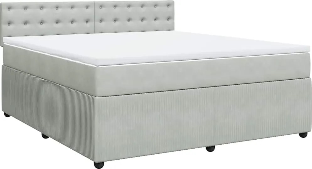 Box spring postel s matrací světle šedá 180x200 cm samet 3287818