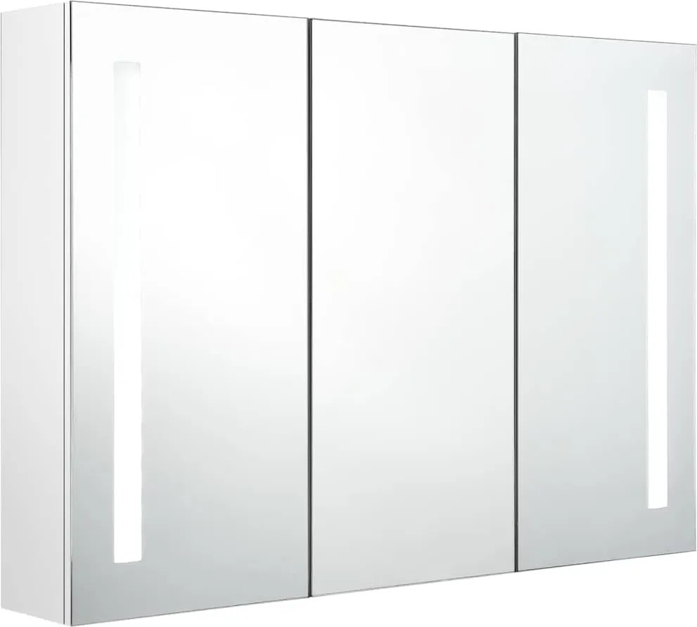 LED koupelnová skříňka se zrcadlem 89 x 14 x 62 cm zářivě bílá 326531