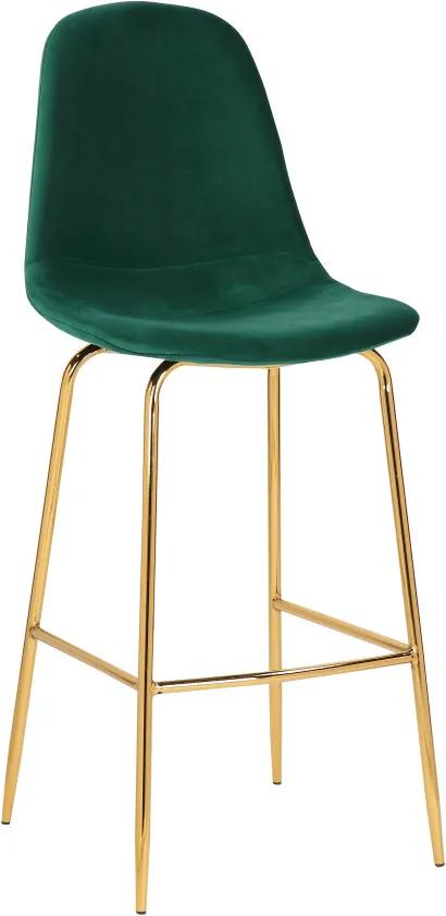 Barová židle Sweden tmavě zelená - zlatá