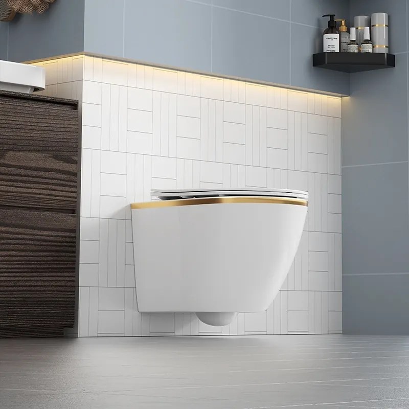 BPS-koupelny Podomítkový modul Geberit DuoFix s WC mísou PK-WH-GL-RIM-03 + ovládací tlačítko Delta 50 chrom