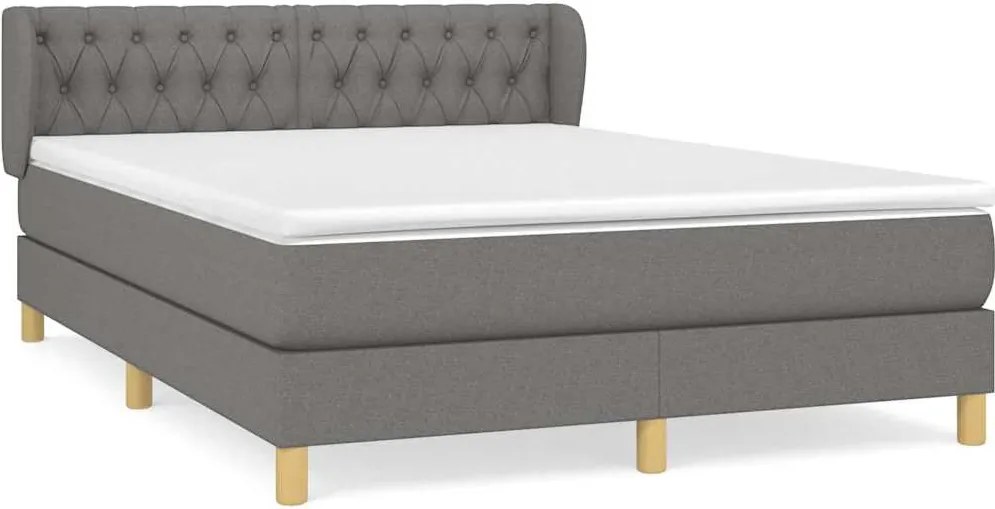 Box spring postel s matrací tmavě šedá 140x200 cm textil 3127046
