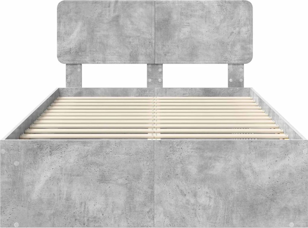 Rám postele s čelo Beton 120 x 190 cm Masivní borové dřevo 3412108