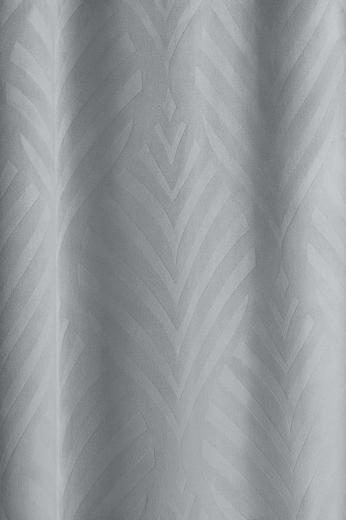 Room99 Hotový Závěs na kroužcích LEAFLY Velúrový Zatemňovací Barva: Šedá/Stříbrná, Velikost: 140 x 260 cm
