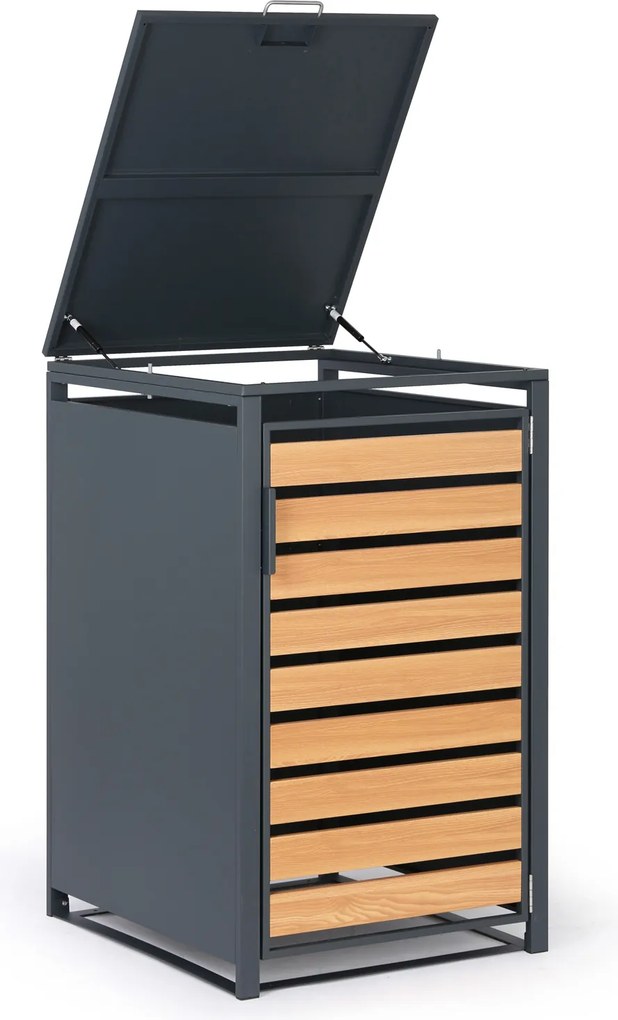 Přístřešek na popelnici 240 l, 1160 x 695 x 800 mm, dekor dřeva