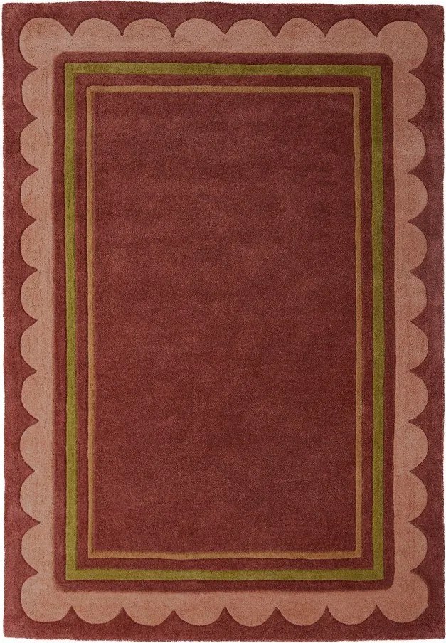 Vínový ručně tkaný vlněný koberec 160x230 cm Lois – Flair Rugs