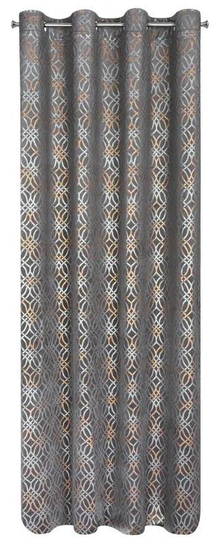 Ocelově šedý sametový závěs na kroužcích ARETA 140x250 cm
