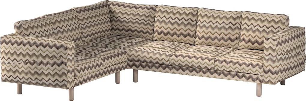 Potah na pohovku IKEA Norsborg rohová 5-místná barva béžová látka pletený vzor, vzorované