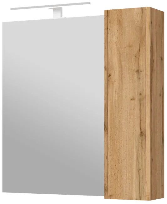 Lavedo Bronx Wotan Oak 80 – závěsná koupelnová galerka se zrcadlem a LED osvětlením | Lavedo by Aplomo