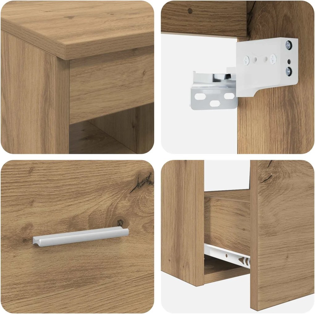 Sada koupelnového nábytku 2 ks Dub artisan Kompozitní dřevo 3403911