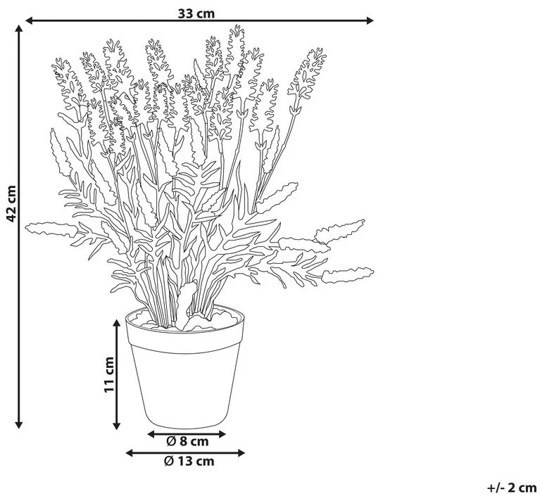 Umělá rostlina v květináči 42 cm LAVENDER PLANT Beliani