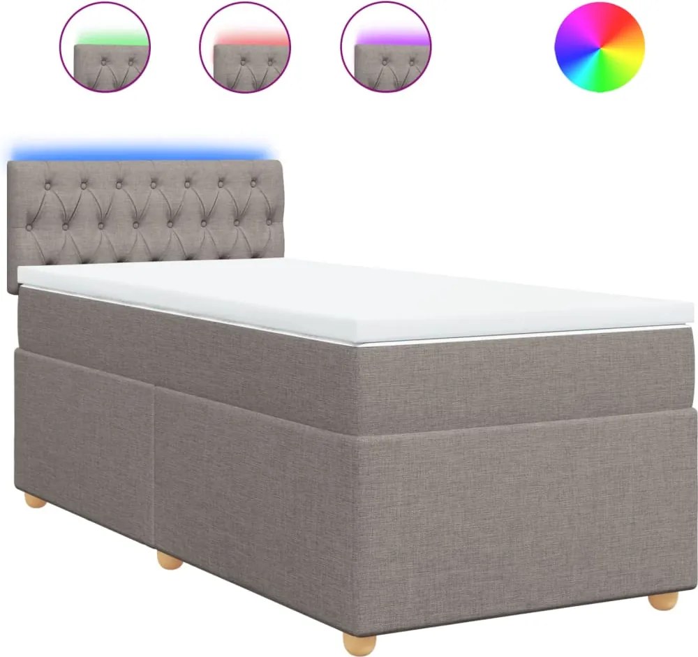 Box spring postel s matrací taupe 90x190 cm textil 3288846