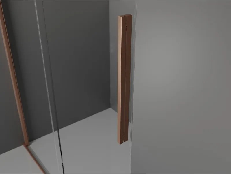 Mexen Velar, sprchový kout s posuvnými dveřmi 90 x 75 cm, 8mm šedé sklo, měděná matná, 871-090-075-41-65
