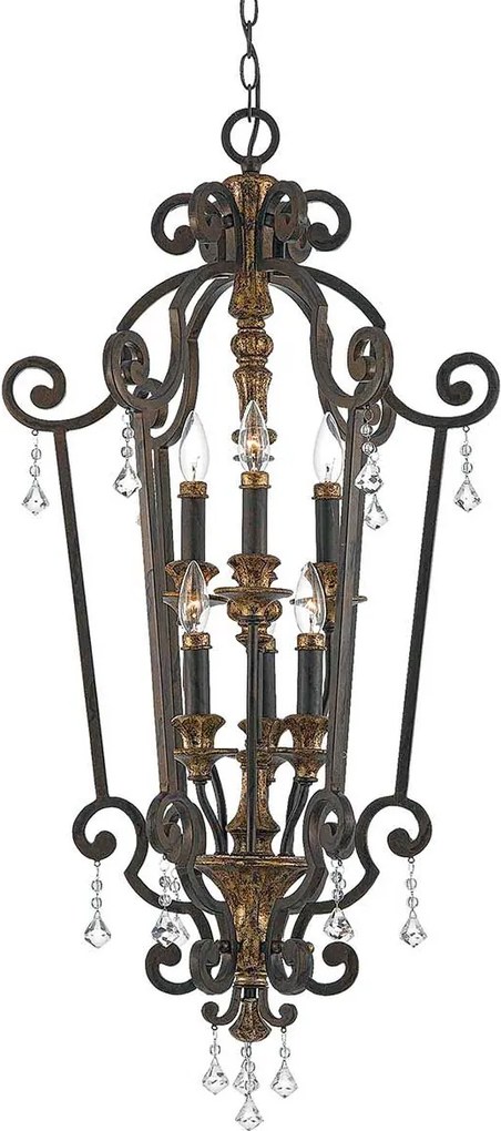 Elstead MARQUETTE B rustikální lustr 52 cm 6xE14 starý bronz