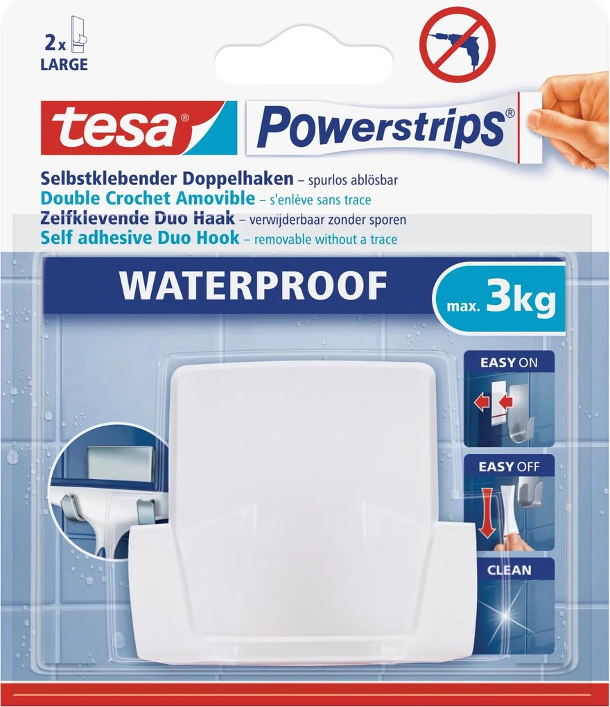 tesa Samolepicí dvojháček Powerstrips bílá, 6 x 3,22 x 6,67 cm