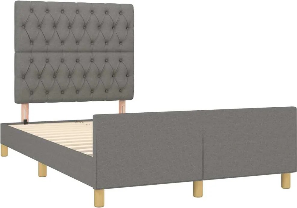 Rám postele bez matrace tmavě šedá 120 x 200 cm textil 3125285