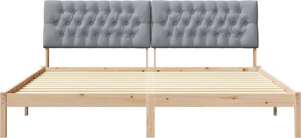 Rám postele s čalouněným čelem s čelo Hnědá 200 x 200 cm 3394378