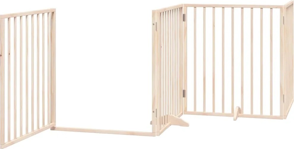 Zábrana pro psy s dvířky skládací 8 panelů 640 cm topol 3155558