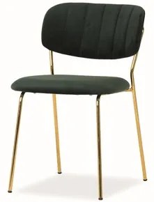 Židle CARLO zlatá/zelená