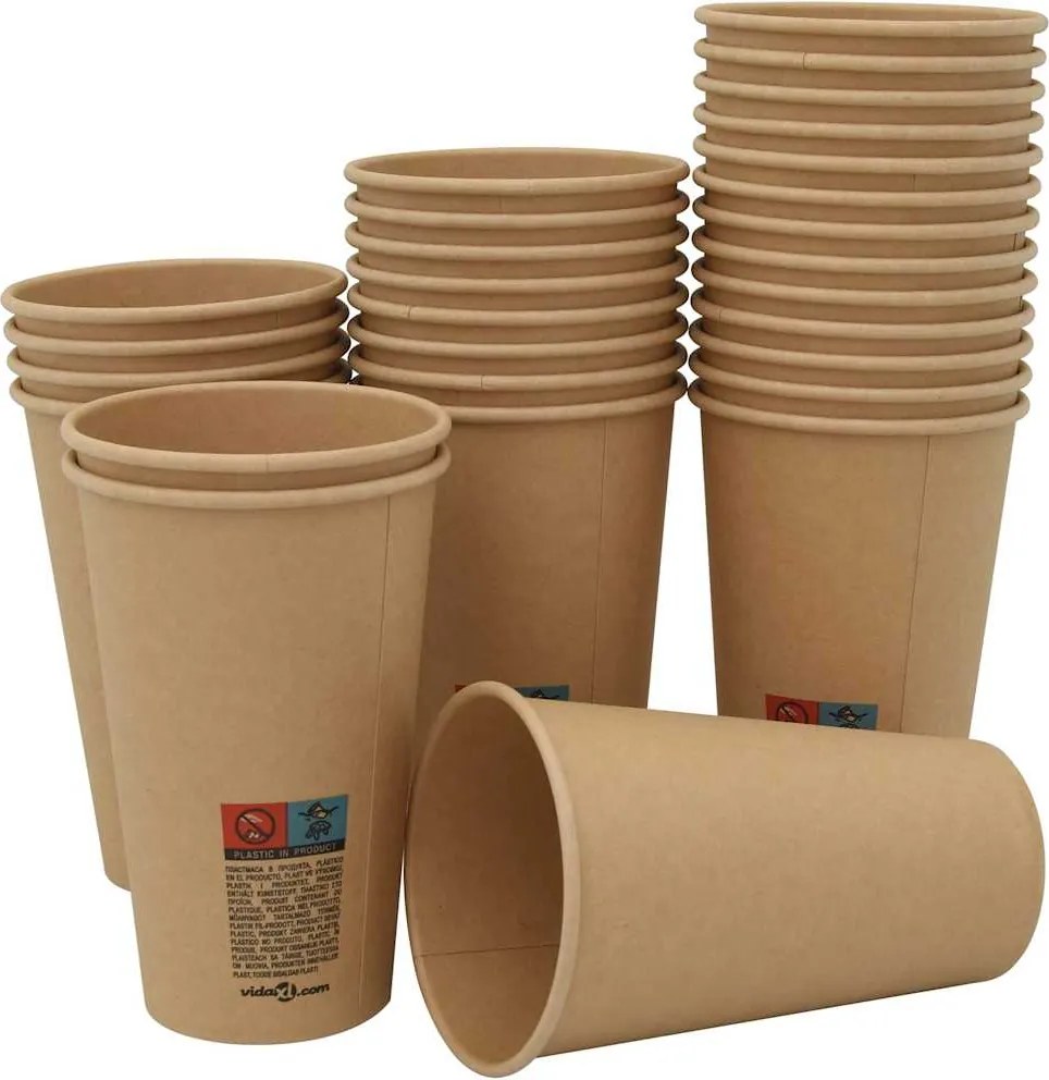 Papírové kelímky na kávu s víčky 1000 pcs 16oz 400ml 3325222
