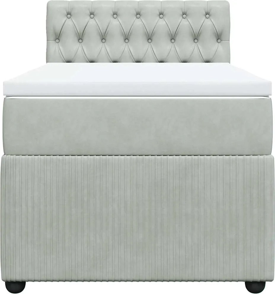 Box spring postel s matrací světle šedá 90x190 cm samet 3289920
