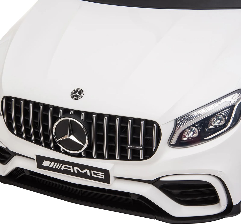 HOMCOM 12V Mercedes-Benz AMG GLC63S COUPE dětské elektrické autíčko s dálkovým ovládáním a bezpečnostním pásem, 2 x 35W motory, bílé 115 x 70 x 55 cm…